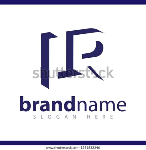 L R Initial Letter Negative Space Stock Vector Royalty Free