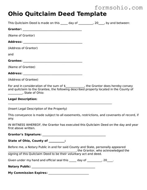 Valid Ohio Quitclaim Deed Forms Download Pdf Template