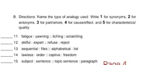 Synonyms Antonyms Part Whole Cause Effect Characteristics Brainly Ph