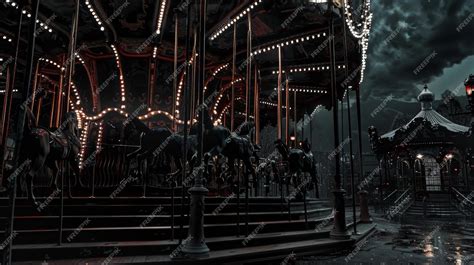Premium Photo A Carousel With Dark Aesthetic