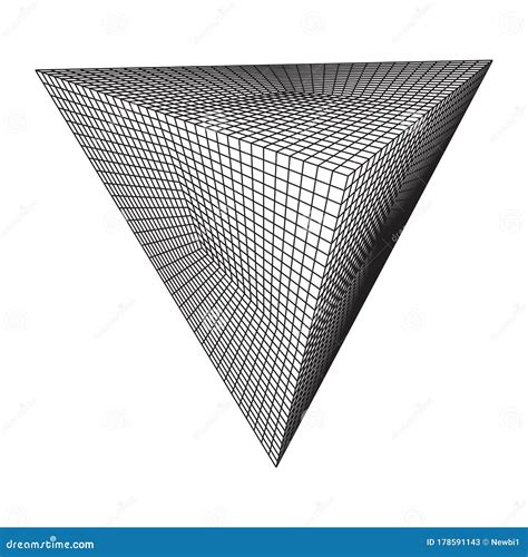 Pyramid Molecular Grid Technology Style Stock Vector Illustration Of