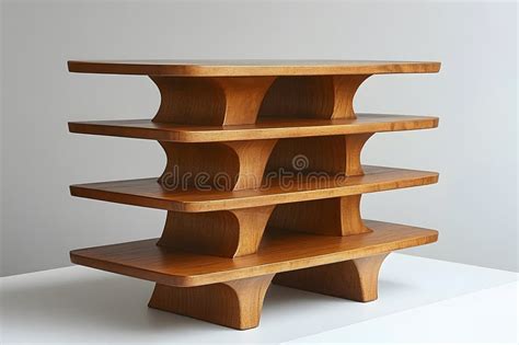 Modern Wooden Tiered Display Shelf For Interior Design And Decor