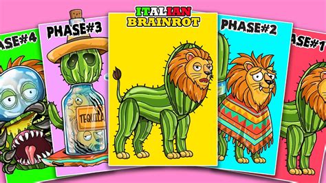 Italian Brainrot Leonelli Cactuselli Phases 1vs2vs3vs4😱brainrot Sticker Book Paper Diy [4k