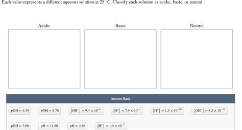 Solved Each Value Represents A Different Aqueous Solution At