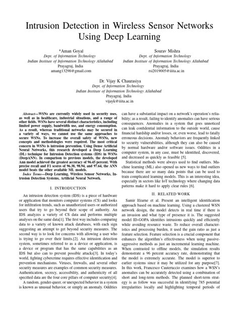 Intrusion Detection In Wireless Sensor Networks Pdf Machine