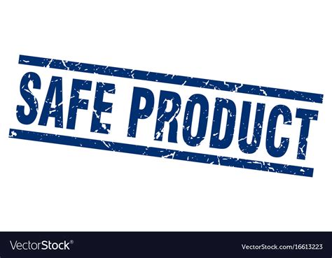 Square Grunge Blue Safe Product Stamp Royalty Free Vector