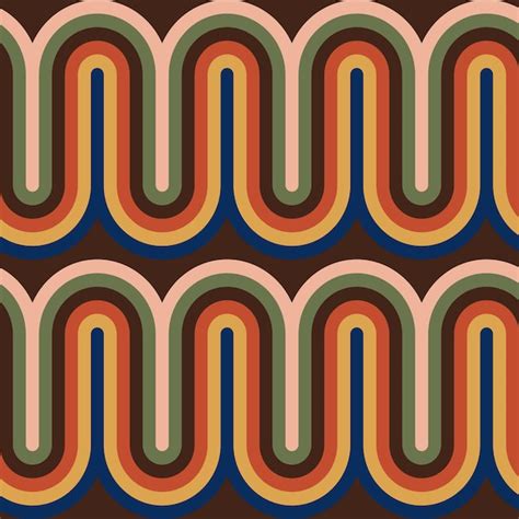 Premium Vector Retro 70s Seamless Patternmid Century Patternvector Illustration