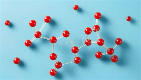 Molecule Of Phenylalanine On Light Blue Background Top View Chemical
