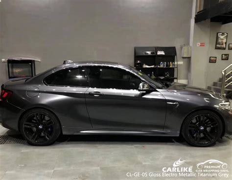 CARLIKE CL-GE-05 GLOSS ELECTRO METALLIC TITANIUM GREY VINYL WRAP BMW ...