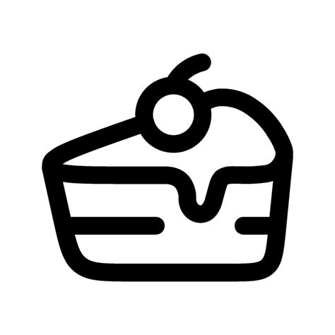 Cheesecake Icon Black Silhouette On Background Berry Cheese Cake