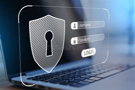 Close Up Of Notebook With Glowing Username And Password Interface On