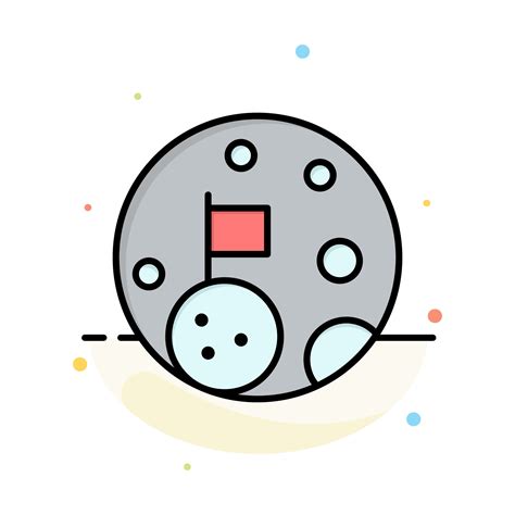 Moon Flag Space Planet Abstract Flat Color Icon Template 17967010