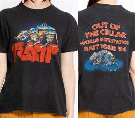 Ratt T Shirt Out Of The Cellar World Infestation Tour Of 84 2 Side