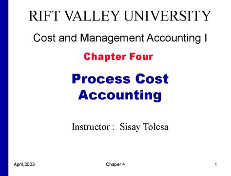 Process Cost Accounting 075235 Chapter Fourchapter Four Process Cost