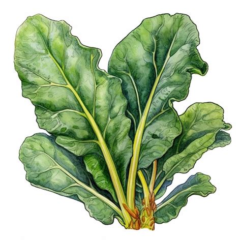 Premium Ai Image A Drawing Of A Green Vegetable With The Stem Showing