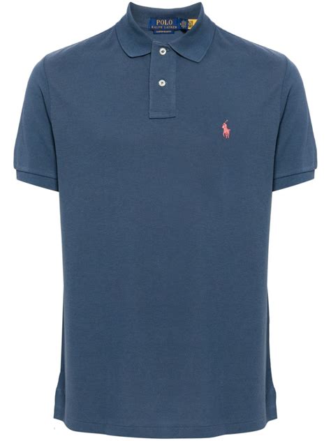 Polo Ralph Lauren Classic Slim Fit Polo Shirt Blue Farfetch Uk