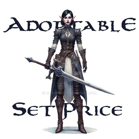 Lady Drow With Great Sword Adoptable Character 8 By Dissunder On