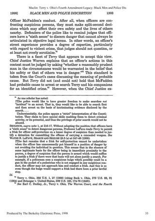 Terry V Ohios 4th Amendment Legacy Pdf