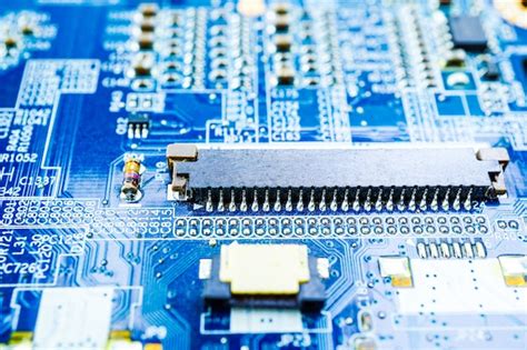 컴퓨터 회로 Cpu 메인 보드 전자 장치 하드웨어 및 기술의 개념 프리미엄 사진