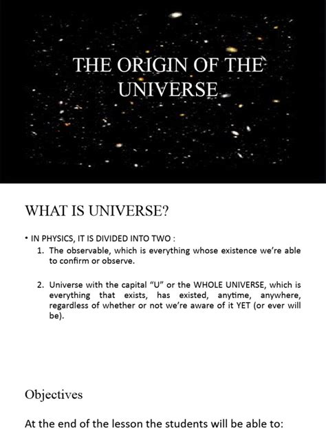 Lecture 1 Origin Of The Universe Pdf Universe Big Bang