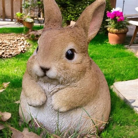 Rabbit Garden Statue Etsy