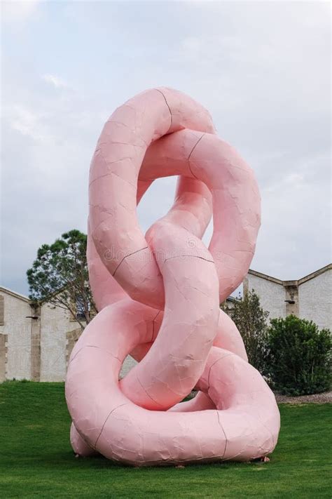 Pink Sculpture By Franz West In The Garden Of Luma Arles Editorial