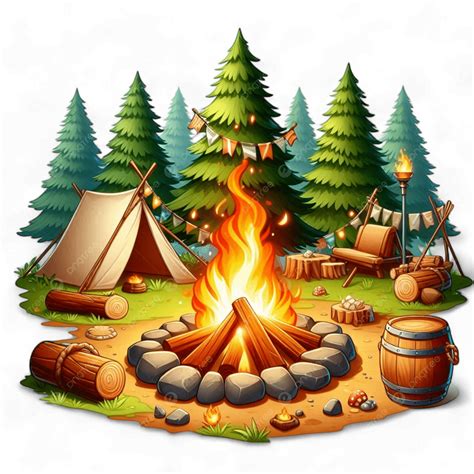 Camping Fire Cartoon