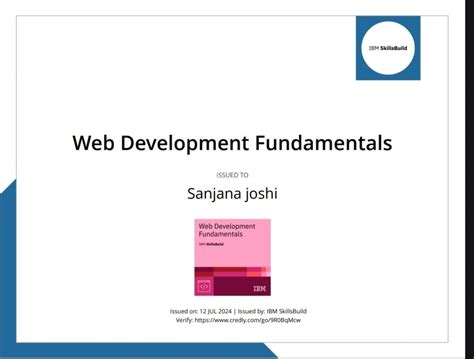 Sanjana Joshi On Linkedin Ibmskillsbuild Csrbox Webdevelopment Html Css Javascript