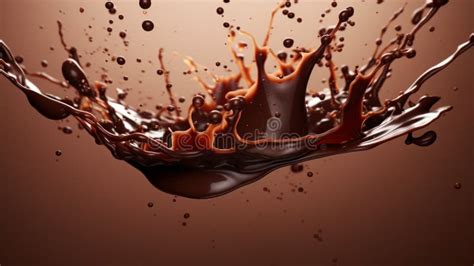 Liquid Chocolate Crown Splash In A Liquid Chocolate Pool Ai Generated Image Stock Illustration