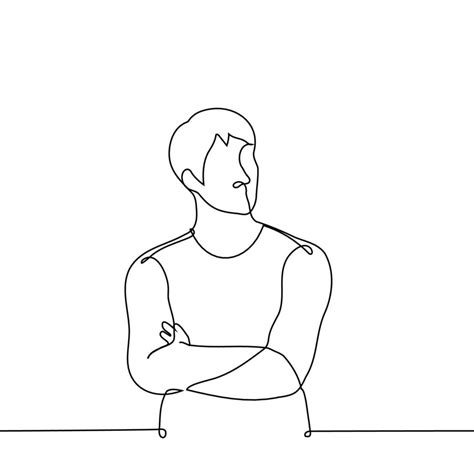 Arms Crossed Side View Drawing