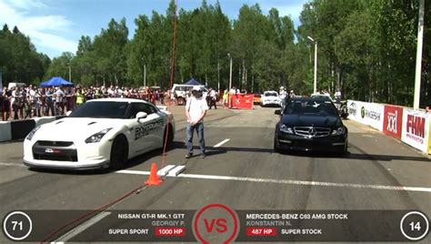 Nissan Gt R Gtt 1000 Vs Gt R Boostlogic Godzilla C63 Amg And Cls63 Amg Gorilla Racing