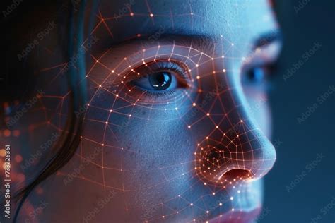 Biometric Verification Woman Face Detection High Technology Stock Illustration Adobe Stock