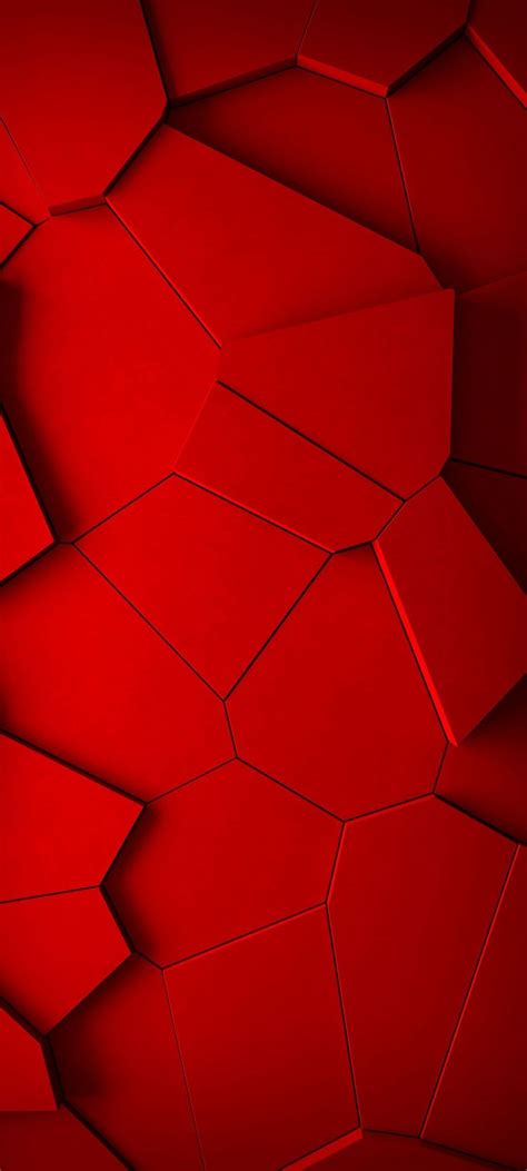Red Hexagonal Abstract Wallpaper