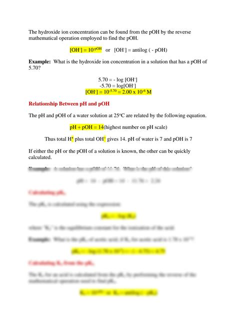 SOLUTION: Ph calculations - Studypool