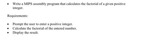 Solved Write A Mips Assembly Program That Calculates The