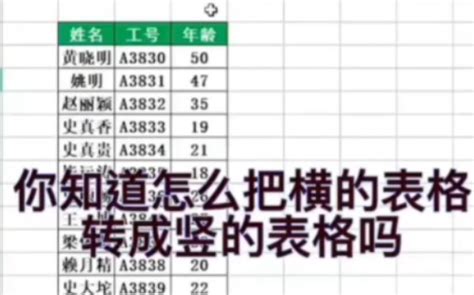 2秒搞定，横向表格转成竖向表格 Wps Excel 办公技巧 职场时刻 寻花excel小技巧 寻花excel小技巧 哔哩哔哩视频