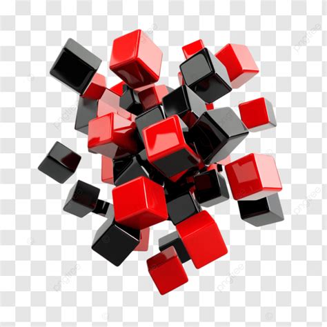 Exploding Red And Black Cubes 3d Cubes Abstract Art Geometric Shapes