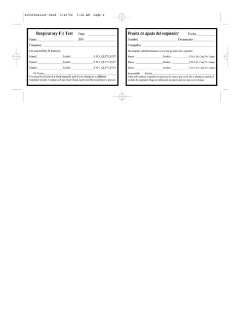 Printable Respirator Fit Test Form Template Printable Templates