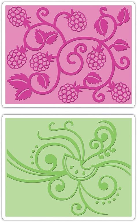 Sizzix Textured Impressions 2 Pack Embossing Folders Fruit