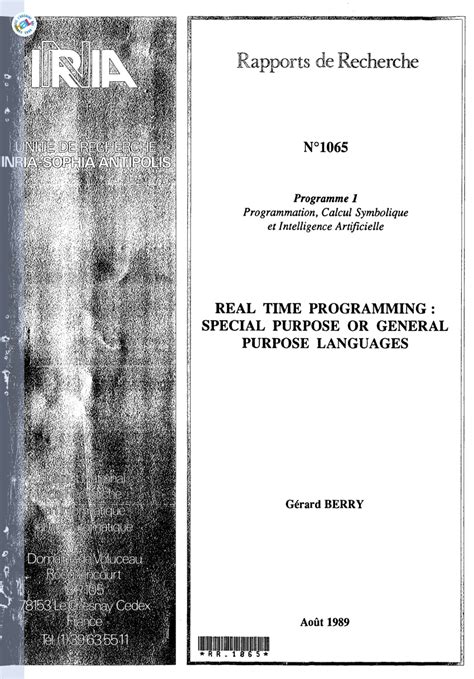 Pdf Real Time Programming Special Purpose Or General Purpose Languages