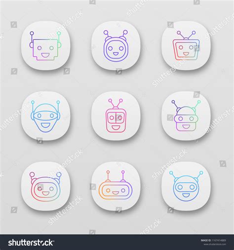 Chatbot App Icons Set Uiux User Stock Vector Royalty Free 1167414889
