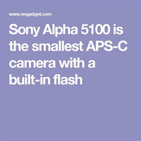 Sony Alpha 5100 The Smallest Aps C Camera With Built In Flash