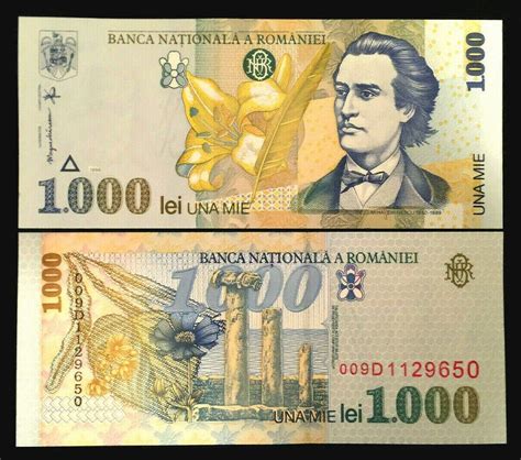 Romania 1000 Lei 1998 Banknote World Paper Money Unc Currency Bill Not
