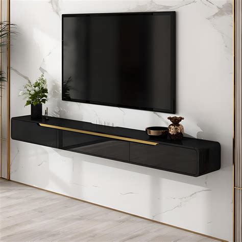 Floating Manufactured Wood Modern Tv Console With Storage Drawers