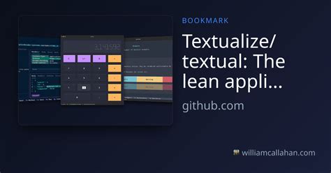 Textualizetextual The Lean Application Framework For Python