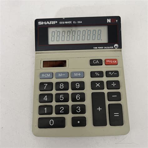 Sharp Elsi Mate El 394 Solar Twin Power Calculator Retro Unit
