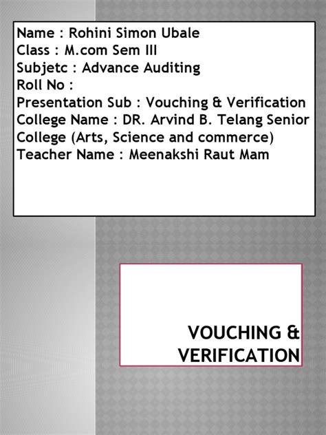 Vouching Verification Ppt Sem Iii Pdf Voucher Receipt