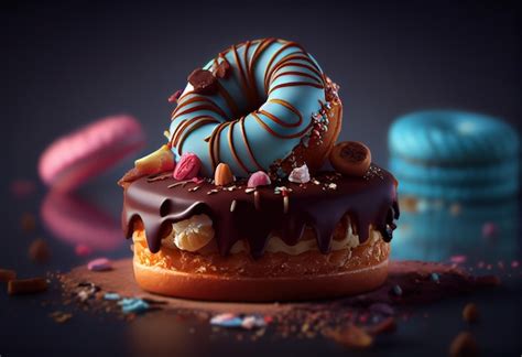 Premium Ai Image Sweets Design With Donuts