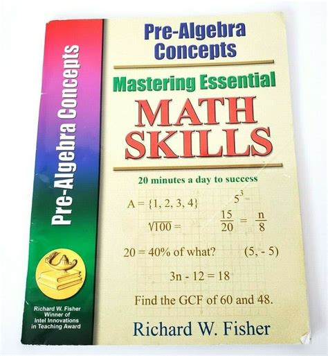 Pre Algebra Concepts Mastering Essential Math Skills By Richard W
