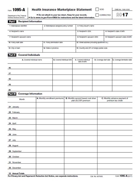 Form 1095 A Sample Amulette